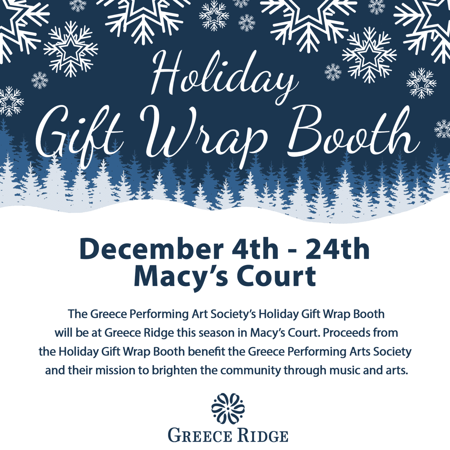 Holiday Gift Wrap Booth | The Mall at Greece Ridge